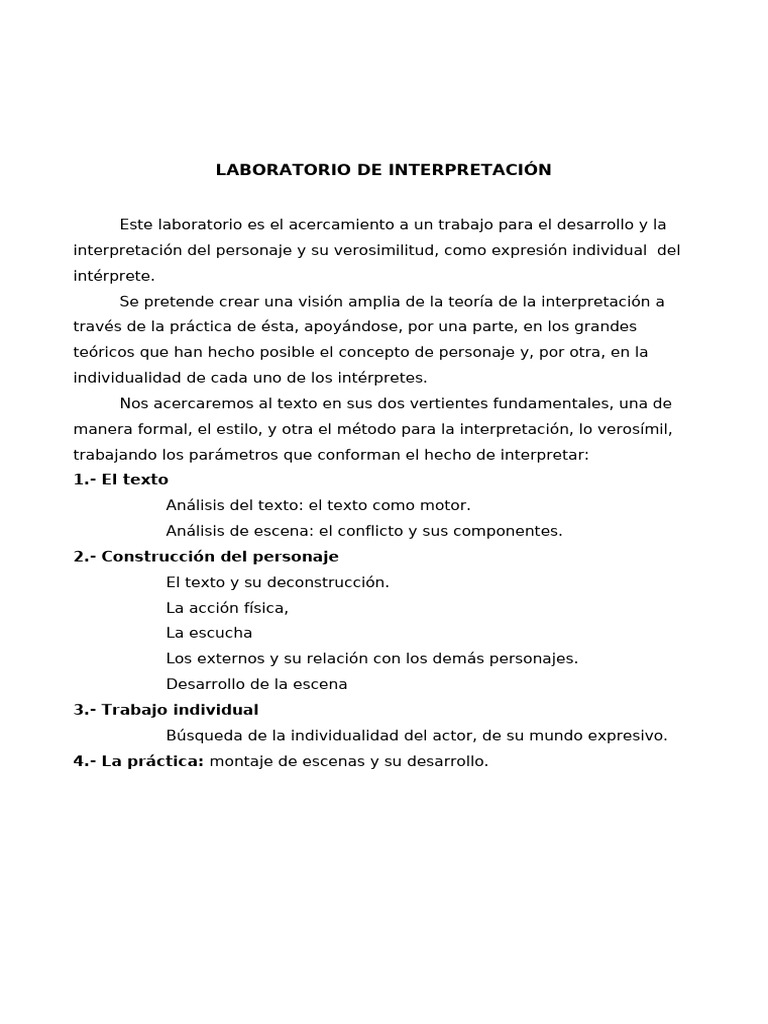 LABORATORIO DE INTERPRETACIÓN | PDF