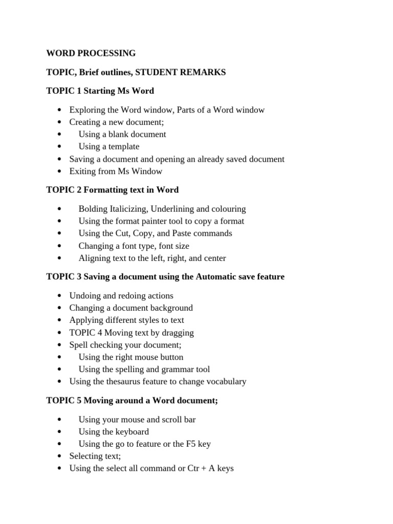 Word Processing | PDF