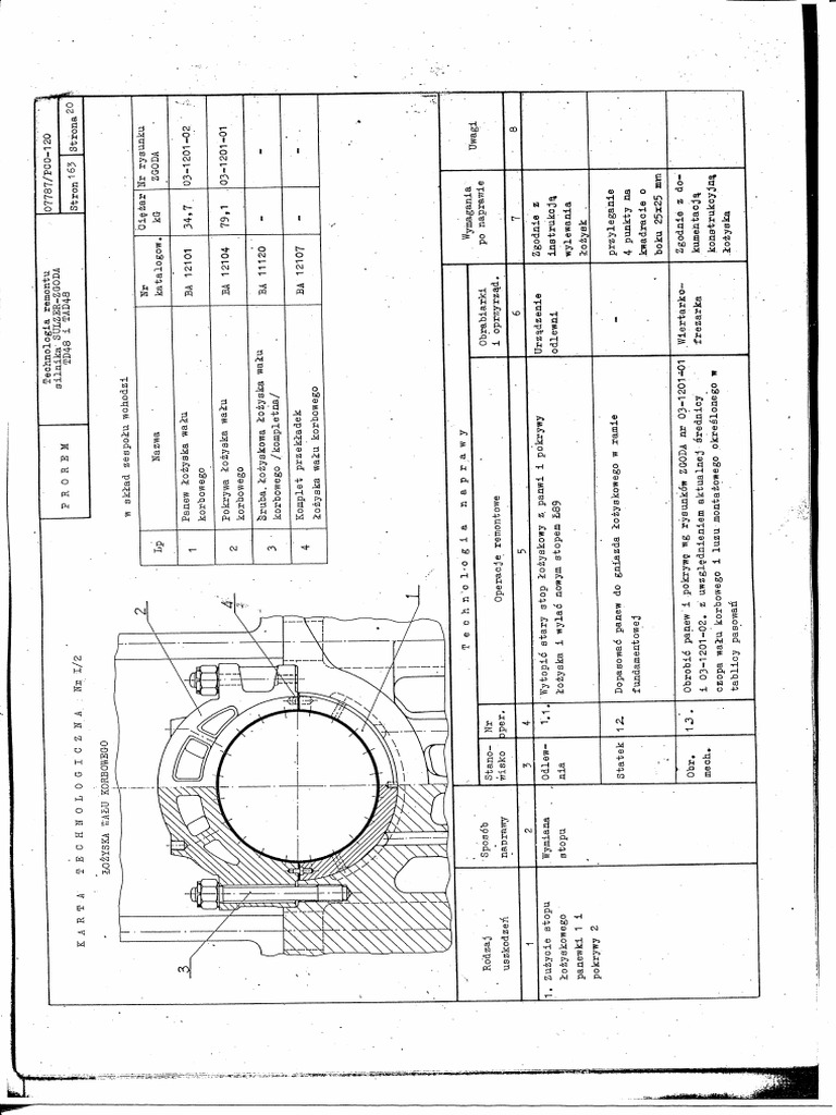 Sulzer TD 48 - Technologia Naprawy Łożyska Ramowego | PDF