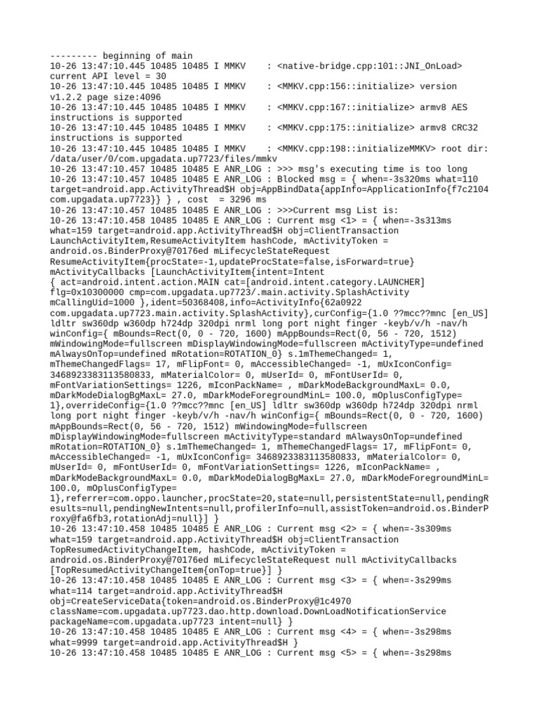 Android Debug Log Analysis | PDF | Computer Programming | System Software