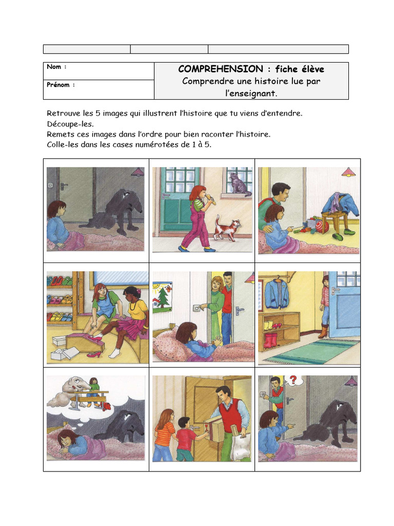 Évaluation Compréhension Histoire CP | PDF | Fiction générale