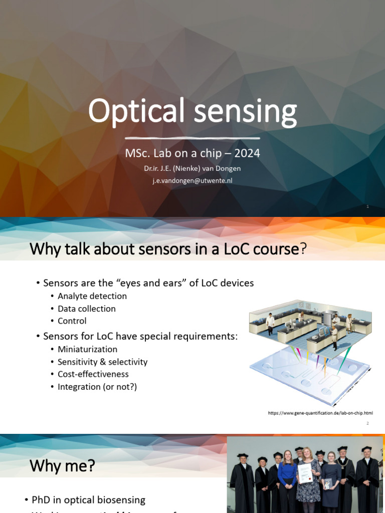 Optical Sensing 2024 Slides | PDF | Surface Plasmon Resonance | Absorbance