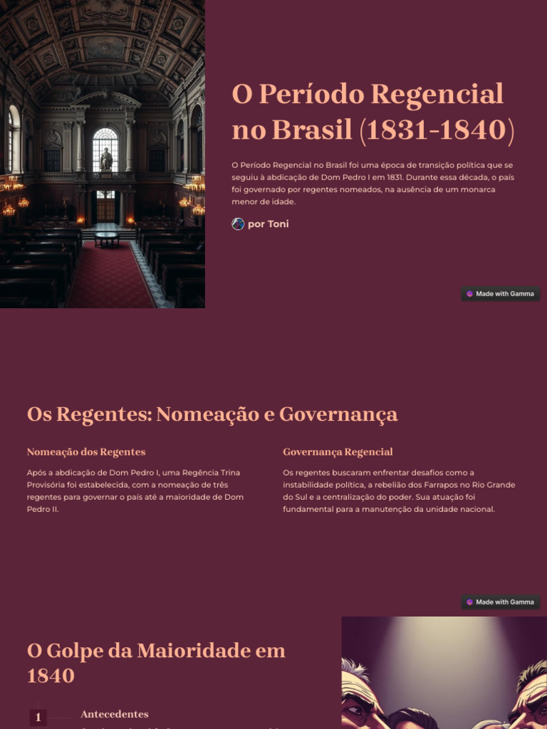 O Periodo Regencial No Brasil 1831 1840 | PDF