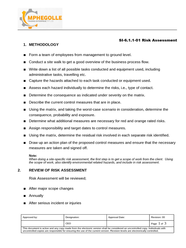 SI-6.1.1-01-Risk Assessment | PDF | Risk Assessment | Risk