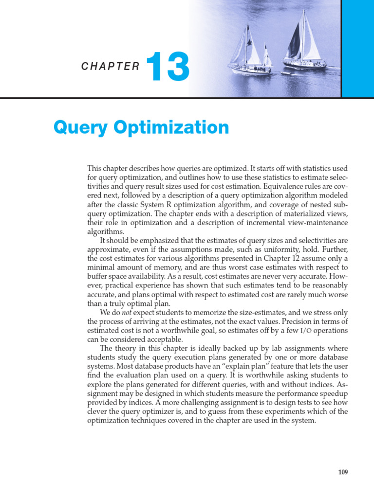 Query Optimization Techniques Explained | PDF | Theoretical Computer ...