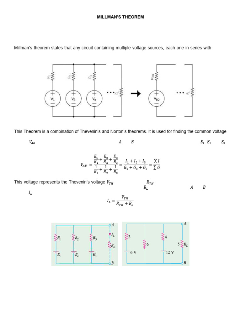 AC9 102824 Millmans Theorem | PDF | Series And Parallel Circuits | Resistor