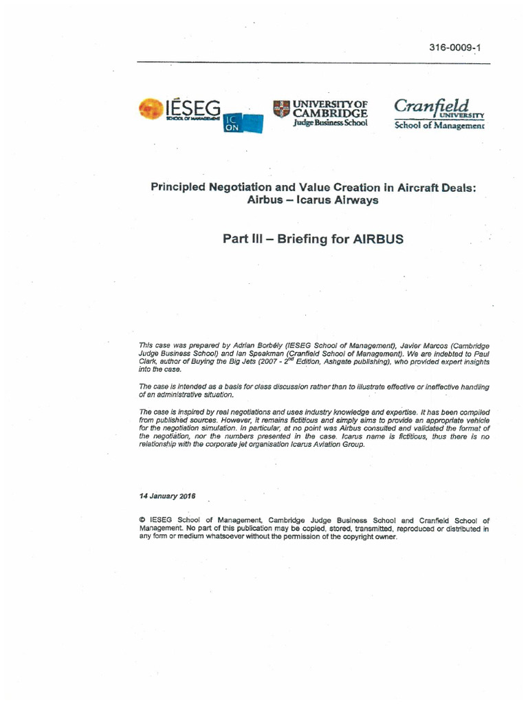 Case Study Briefing For Airbus | PDF