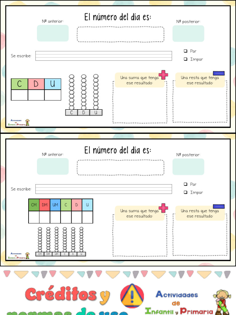 PLANTILLA-NUMERO-DEL-DIA | PDF
