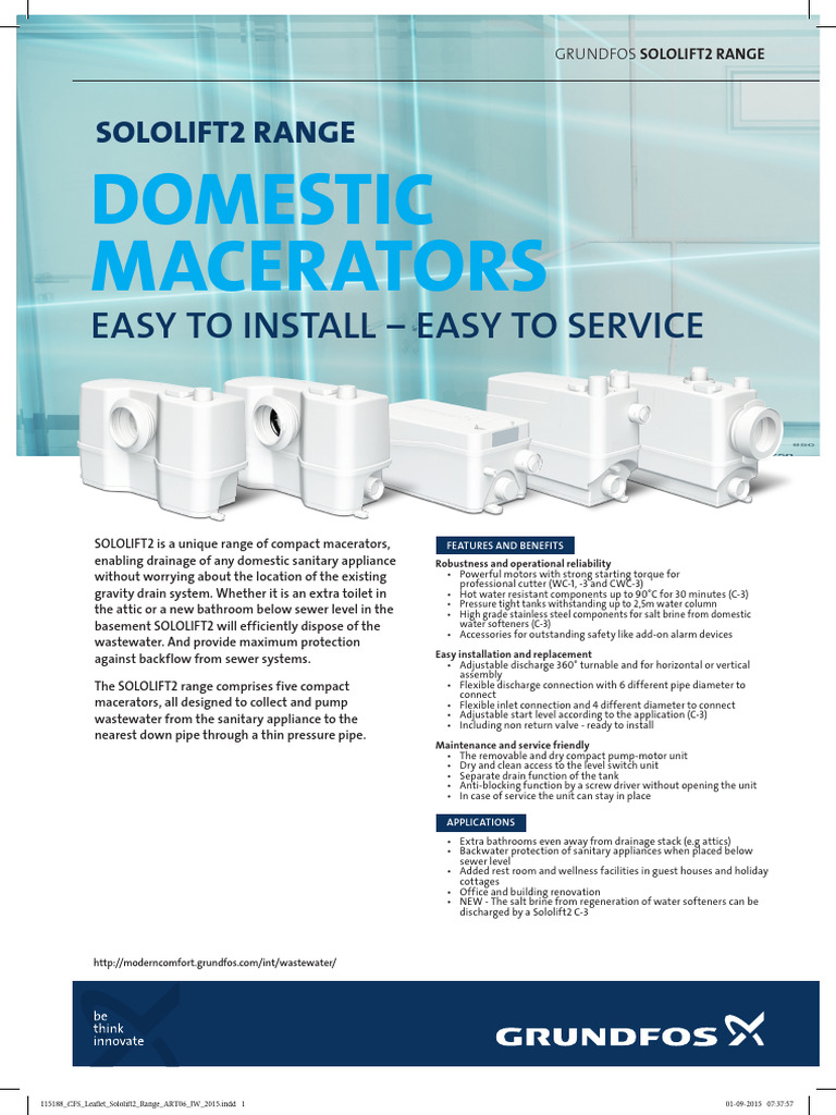 GFS Leaflet Sololift2 Range ART06 JW 2015 Highres | PDF | Sanitary ...