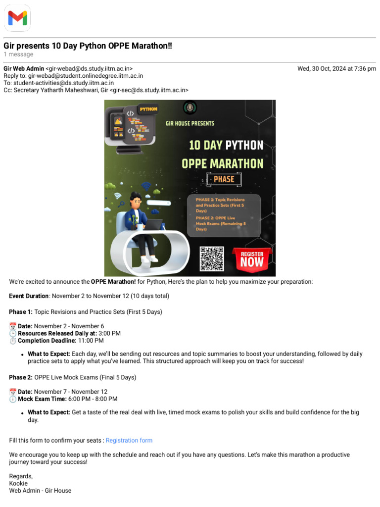 10-Day Python OPPE Marathon Event | PDF | Career & Growth | Business