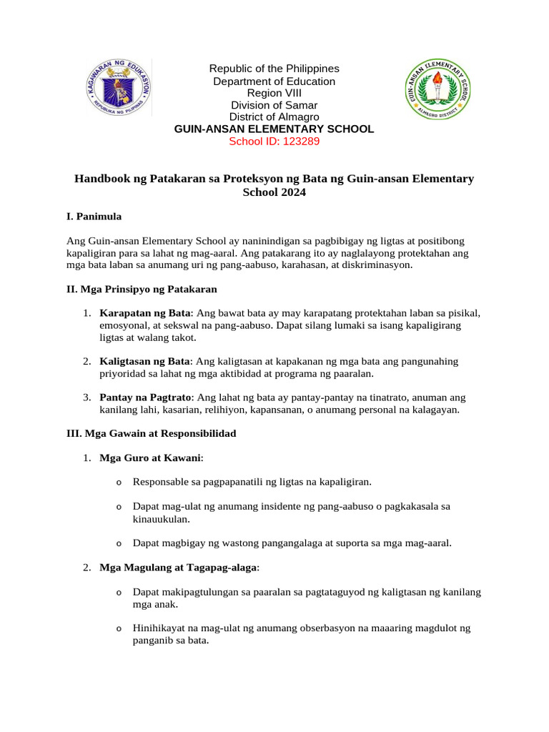 Ges Child Protection Policy Handbook | PDF