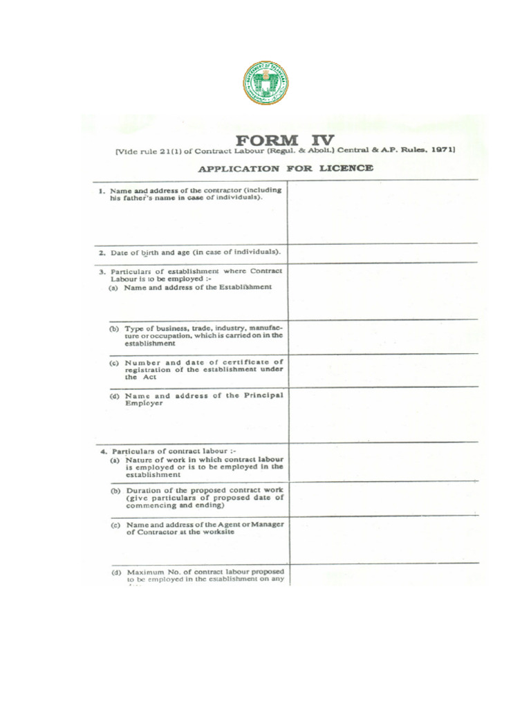 CL Form IV | PDF