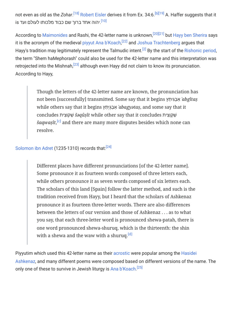 Shem HaMephorash - Wikipedia | PDF | Jewish Theology