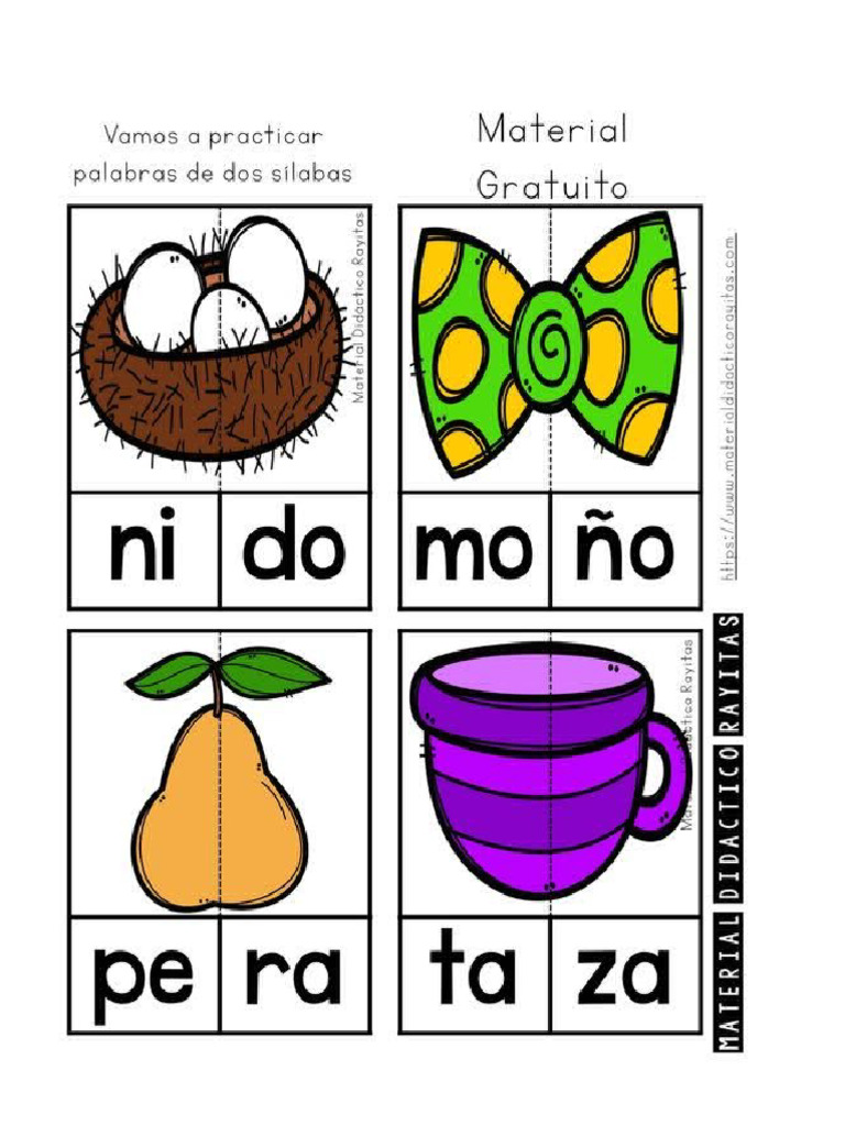 Tarjetas de Sílabas | PDF