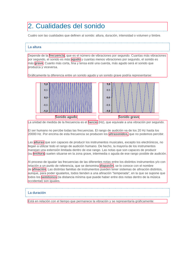 Cualidades Del Sonido | PDF | Sonido | Notación musical