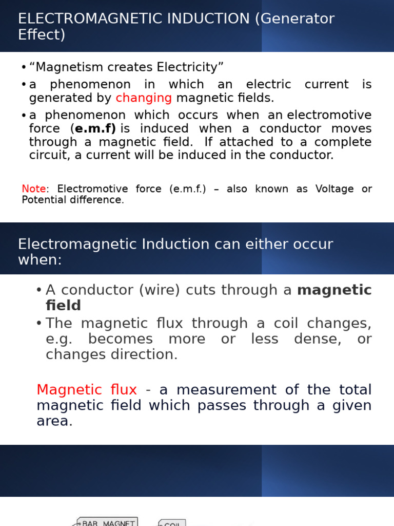 ELECTROMAGNETIC-INDUCTION-Generator-Effect Science | PDF