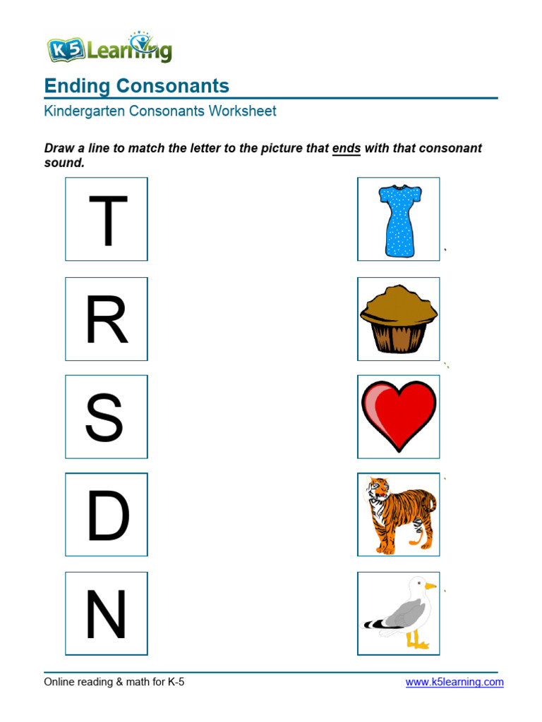 Kindergarten Draw Line Picture Letters Ending Consonants 1 | PDF | Poetry