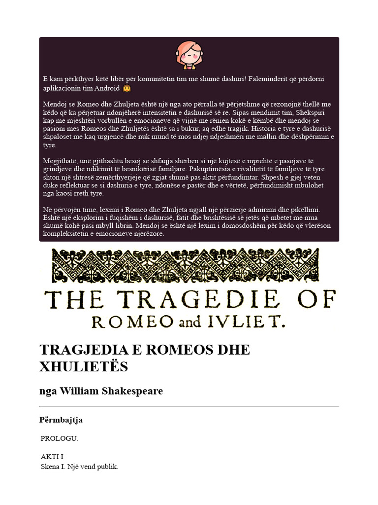 Romeo Dhe Zhuljeta | PDF