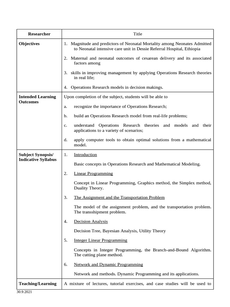 ISE3001 | PDF | Linear Programming | Operations Research