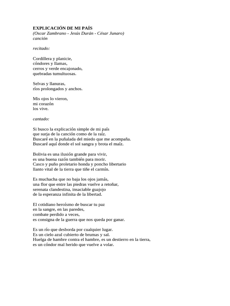 Explicación de Mi País | PDF | Religión y espiritualidad