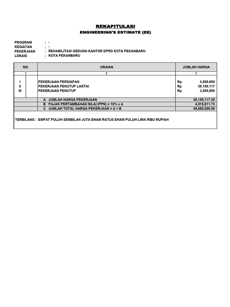 Rab-Renov Lantai DPRD | PDF