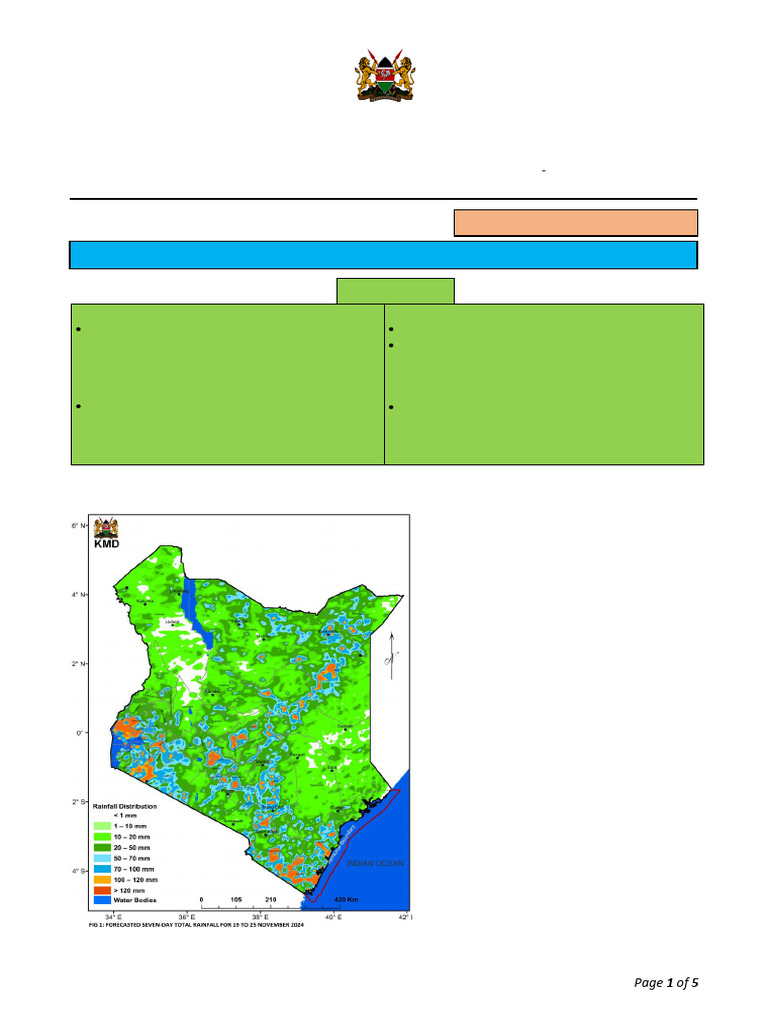 SEVEN-DAY WEATHER FORECAST Valid 19th To 25th November 2024 | PDF ...