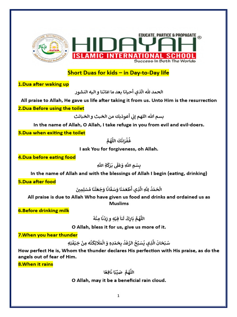 Short Duas For Kids 24-25 | PDF | Religious Belief And Doctrine ...