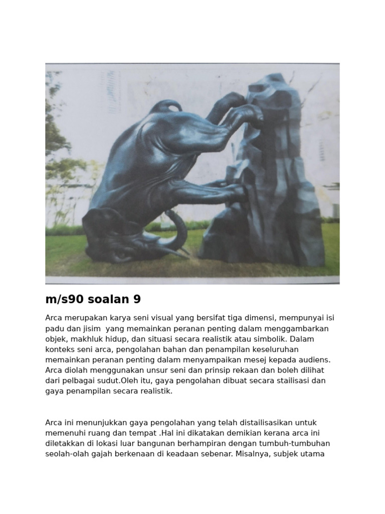 Gaya Stailisasi dan Realisme dalam Arca Gajah | PDF