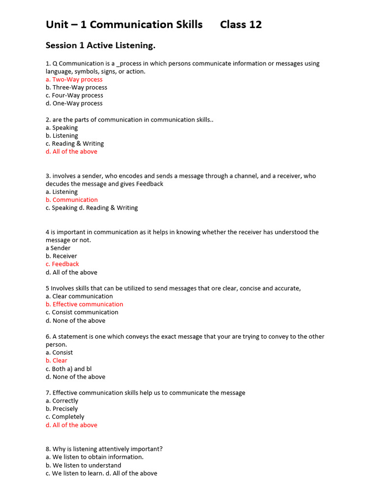 Class 12 Employability Skills MCQs | PDF | Verb | Subject (Grammar)