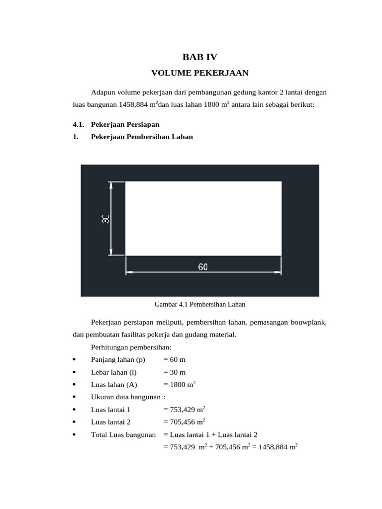 Volume Pekerjaan Gedung Kantor 2 Lantai | PDF