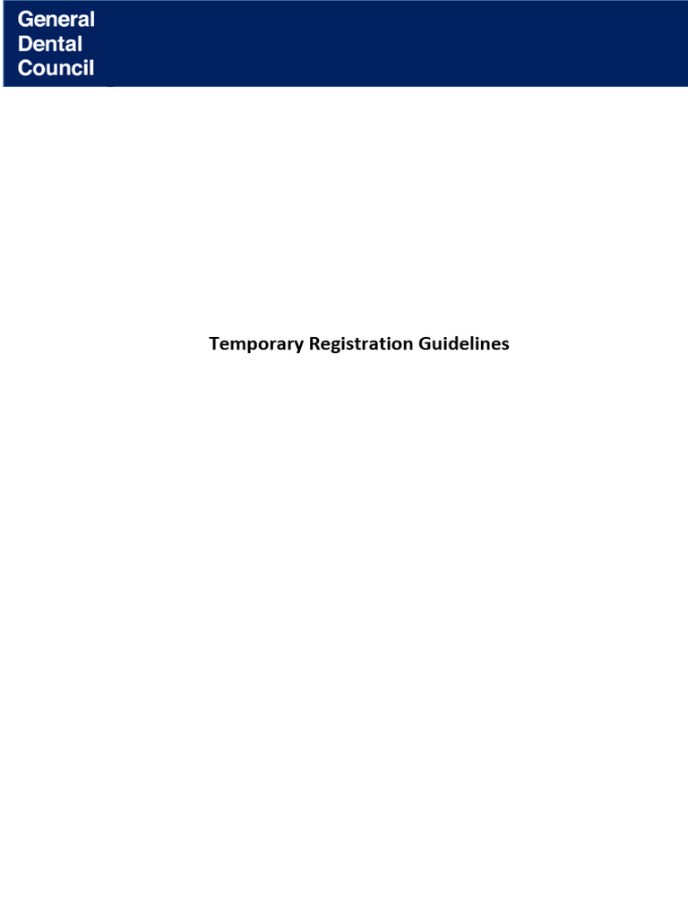 Temporary Registration Guidelines | PDF | Notary Public | Dentist