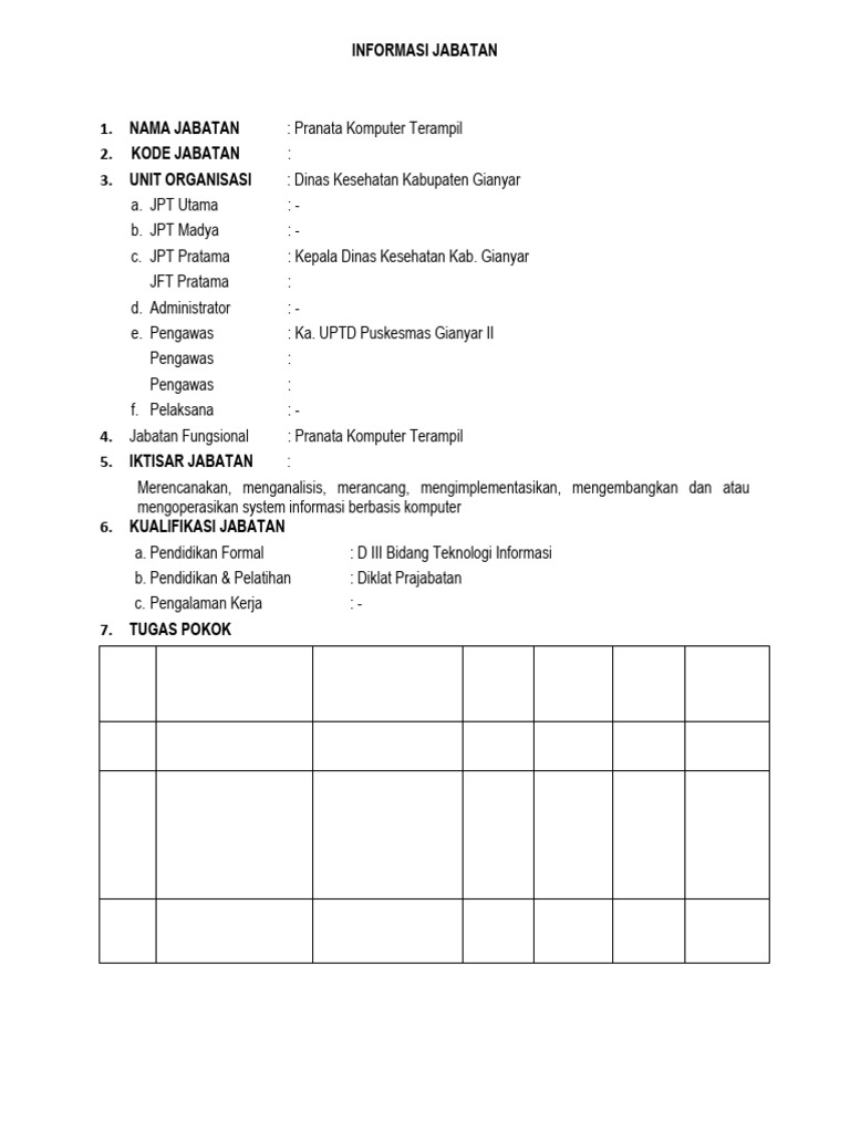 Informasi Jabatan Pranata Komputer Terampil | PDF | Bisnis