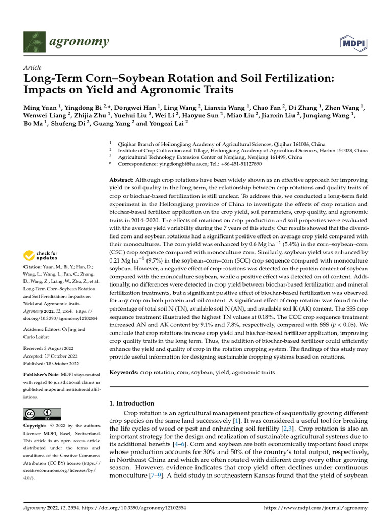 Corn Crop Rot at | PDF | Crop Rotation | Soybean