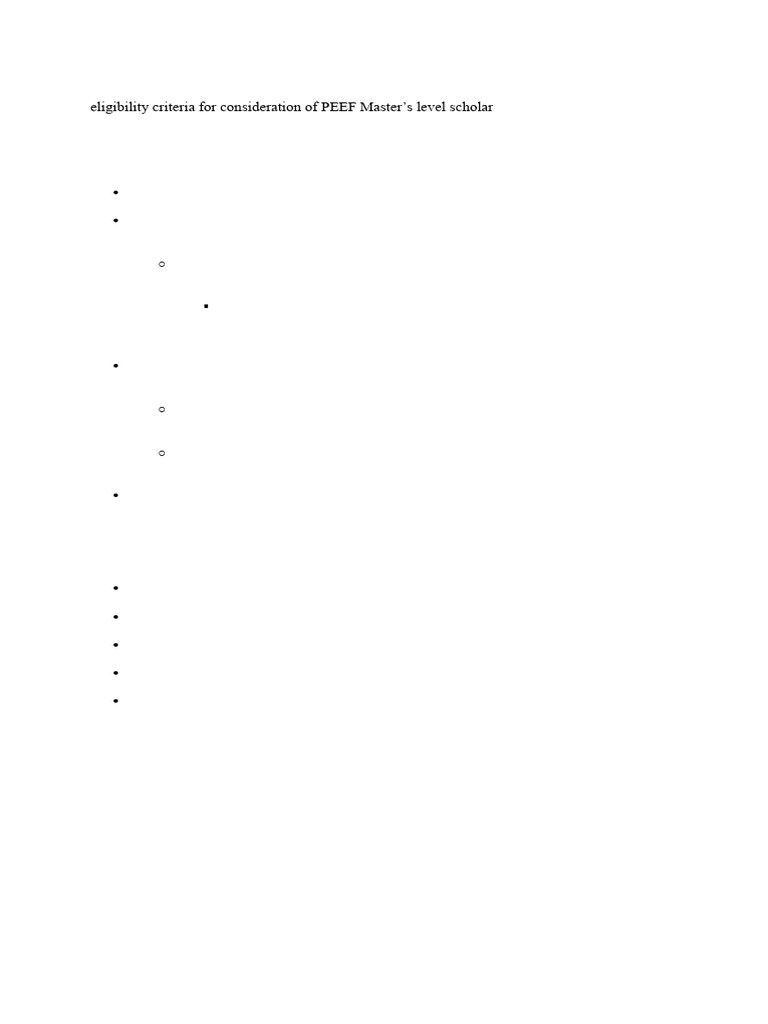 Eligibility Criteria PEEF | PDF | Career & Growth