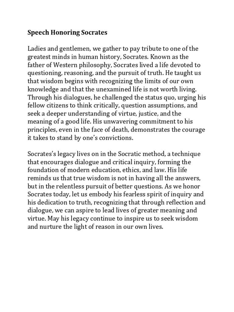 Socrates Speech | PDF