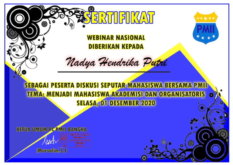 Sertifikat PMII | PDF