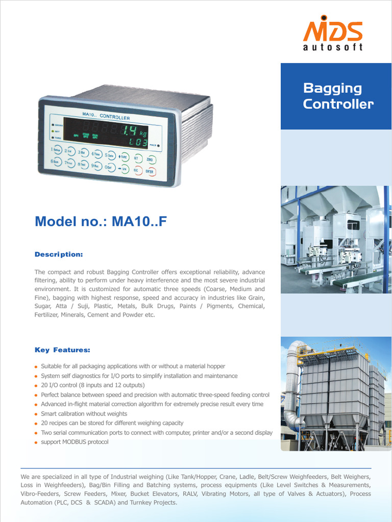 Advanced Bagging Controller MA10.F | PDF | Automation | Programmable ...
