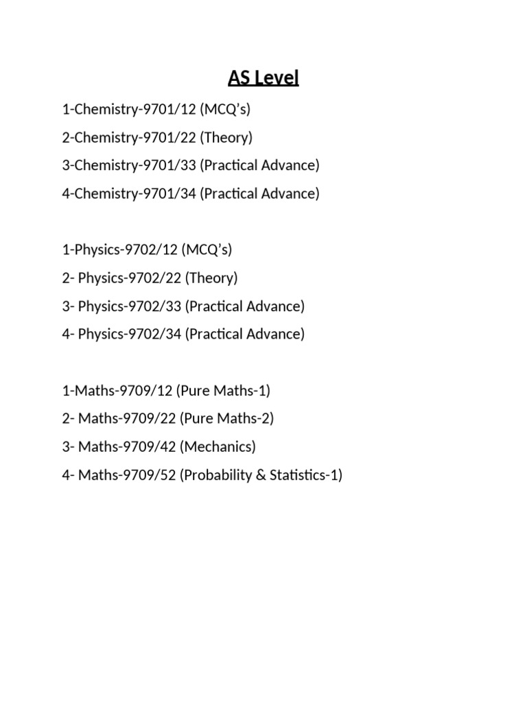 A Level Syllabus | PDF