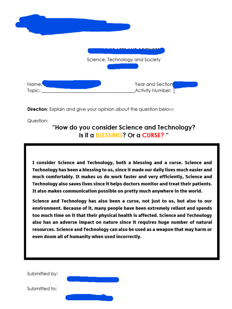 Science and Technology: Blessing or Curse? | PDF | Social Science