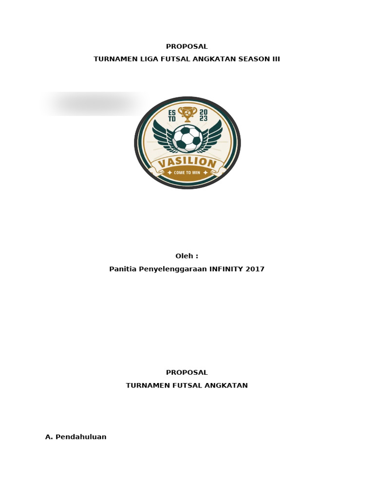 Contoh Proposal Futsal 1 | PDF