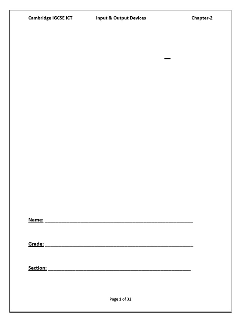 IGCSE ICT - Chapter-2 (Input & Output Devices) - Classified Past Paper Questions - (2017-2021 ...