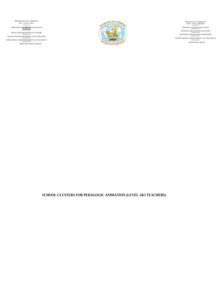 School Clusters Level 2 & 3 | PDF