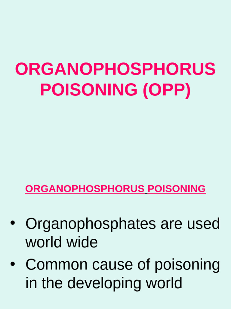Organophosphorus Poisoning | PDF | Physiology | Medical Specialties