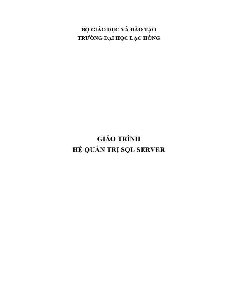 HE QUAN TRI CSDL SQL SERVER | PDF