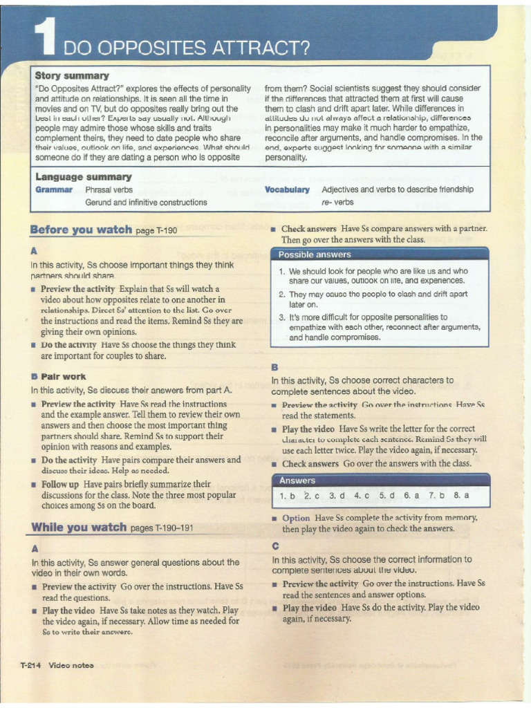 Passages 2 - Answer Keys For Videos | PDF