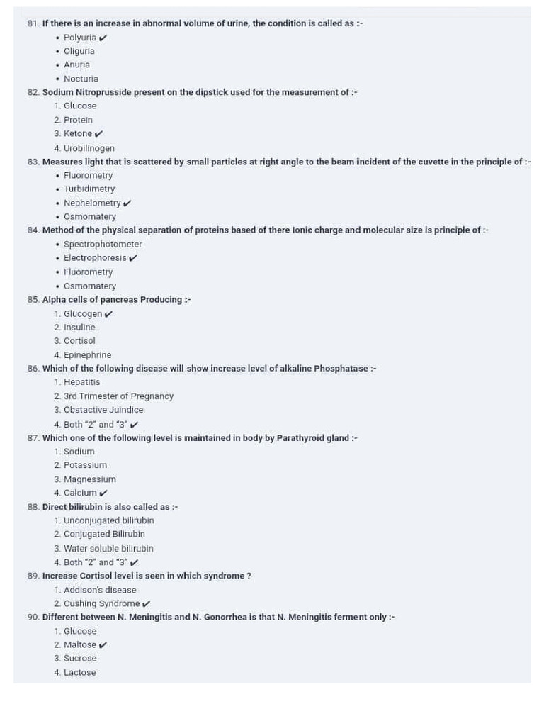 Most Important Mcqs For Laboratory Technicians. ?? | PDF