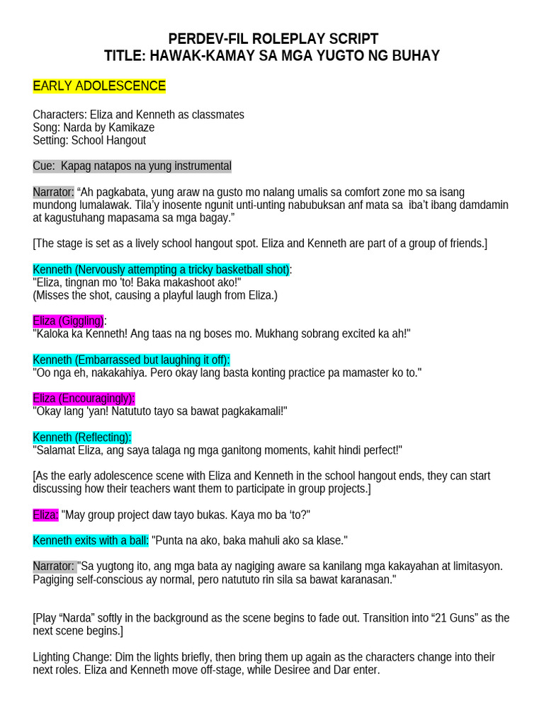 Roleplay Script Pdf Language Arts Discipline