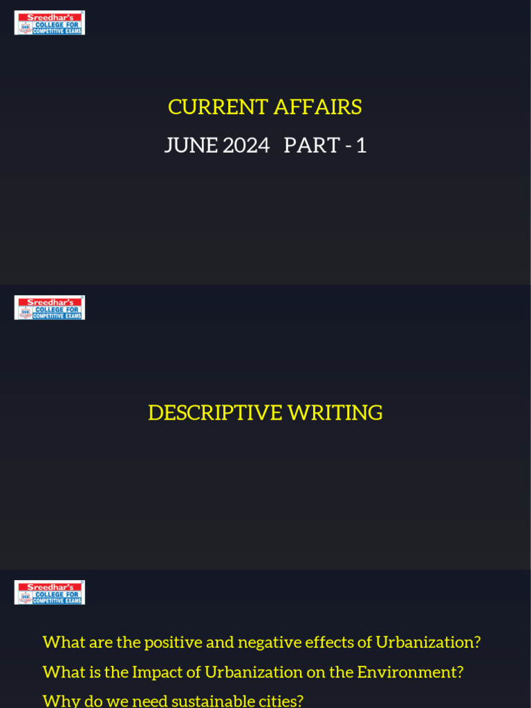 Current Affairs-Weekly Session-Ppt - June 2024 Part-I | PDF | United ...