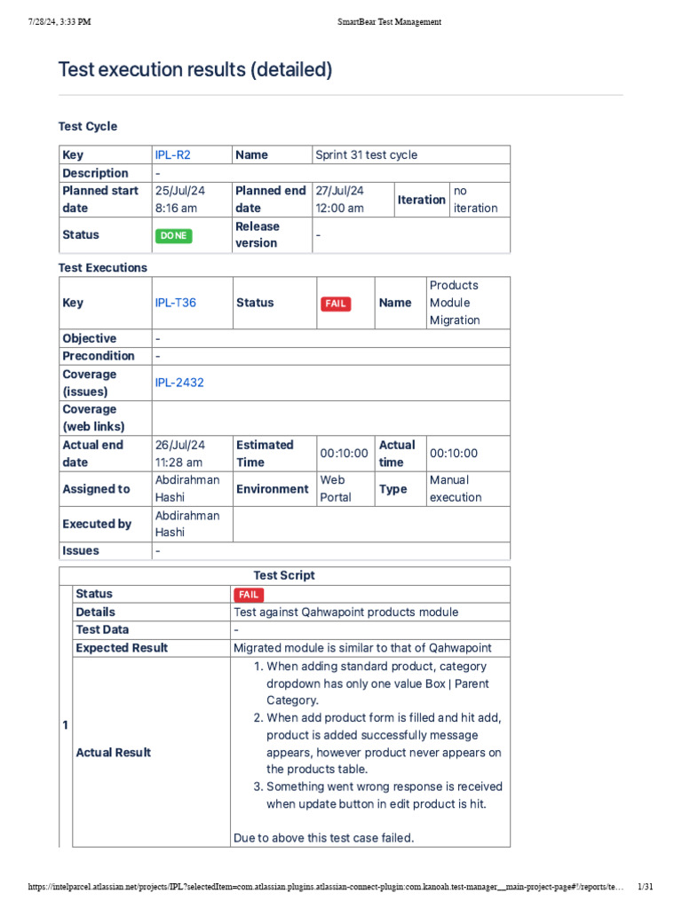 Test Execution Results (Detailed) | PDF | Android (Operating System ...