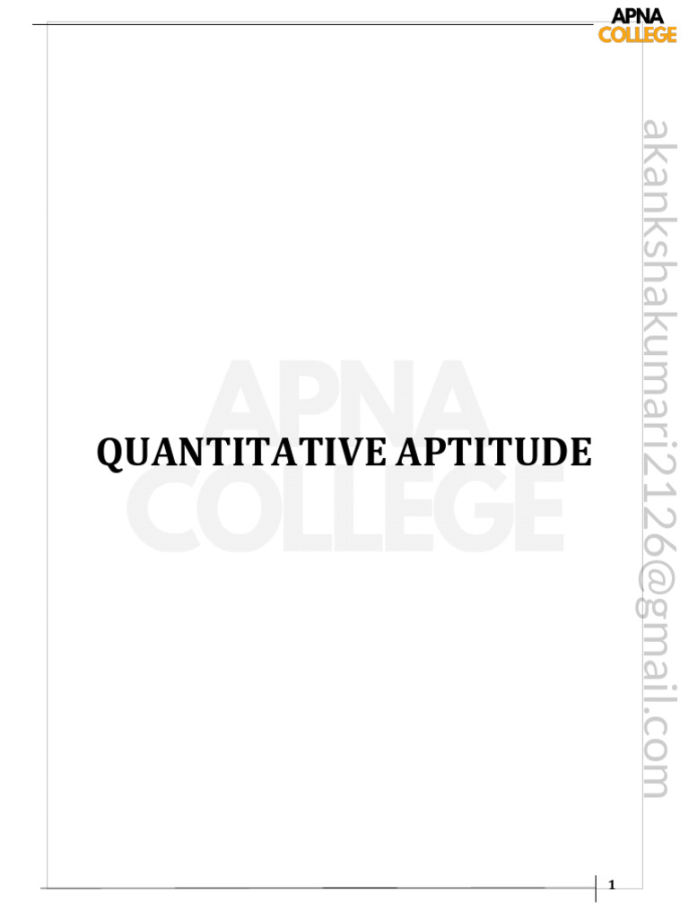 Quantitative Aptitude Guide | PDF | Ratio | Speed
